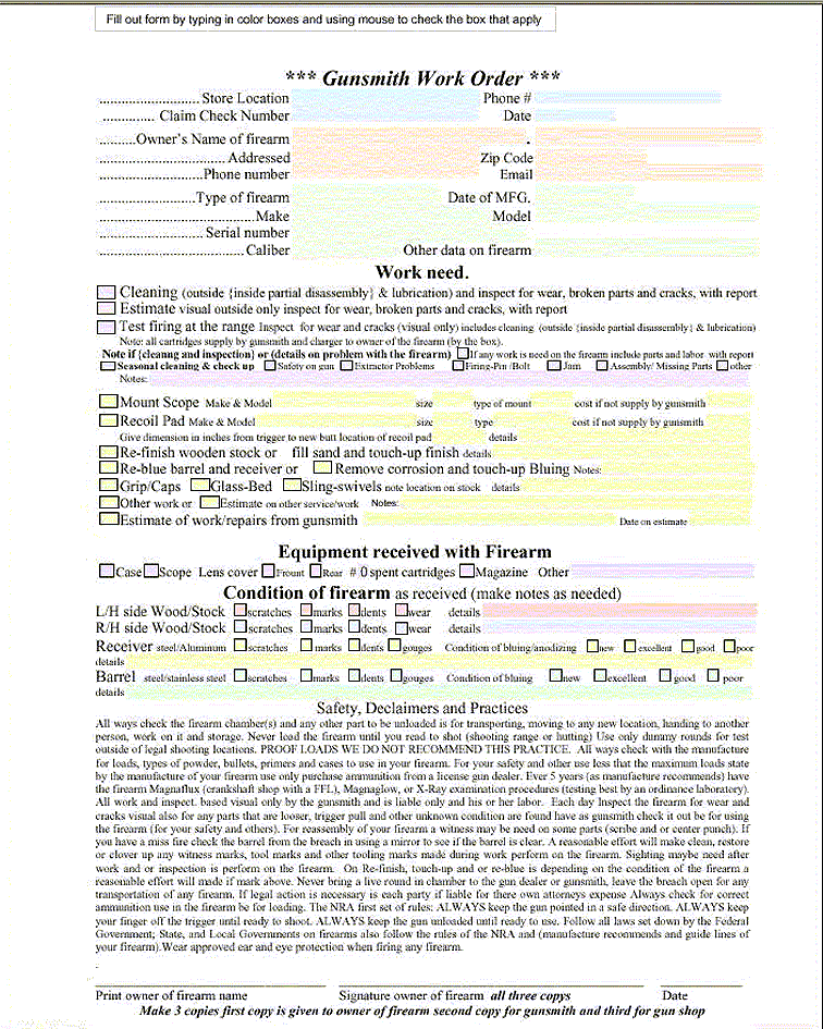 Gunsmithing | Work order for Gunsmith's FYI | Practical Machinist ...